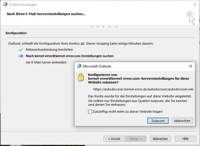 Outlook Autodiscover F r Imap Und Smtp Kernel Error Outlook Autodiscover F r Imap Und Smtp Kernel Error